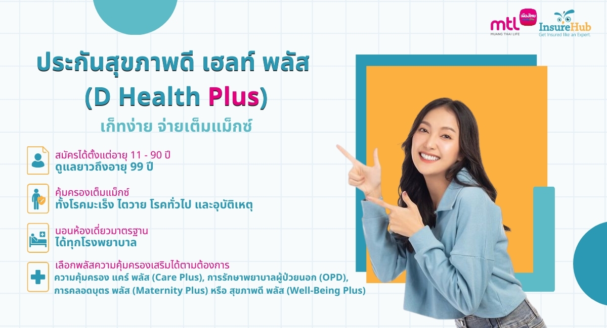 รีวิวประกันสุขภาพ ดี เฮลท์ พลัส (D Health Plus) - InsureHub Broker